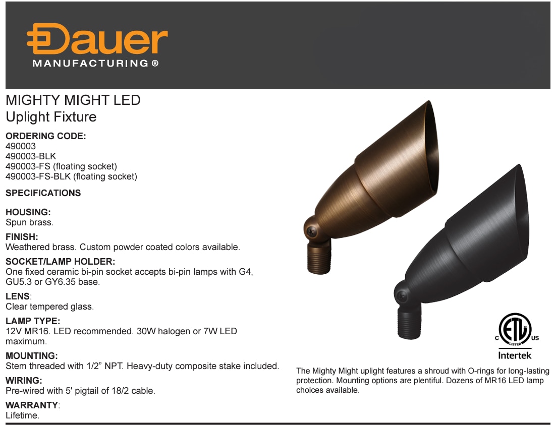 Dauer Mighty Might Brass MR16 Spot Light